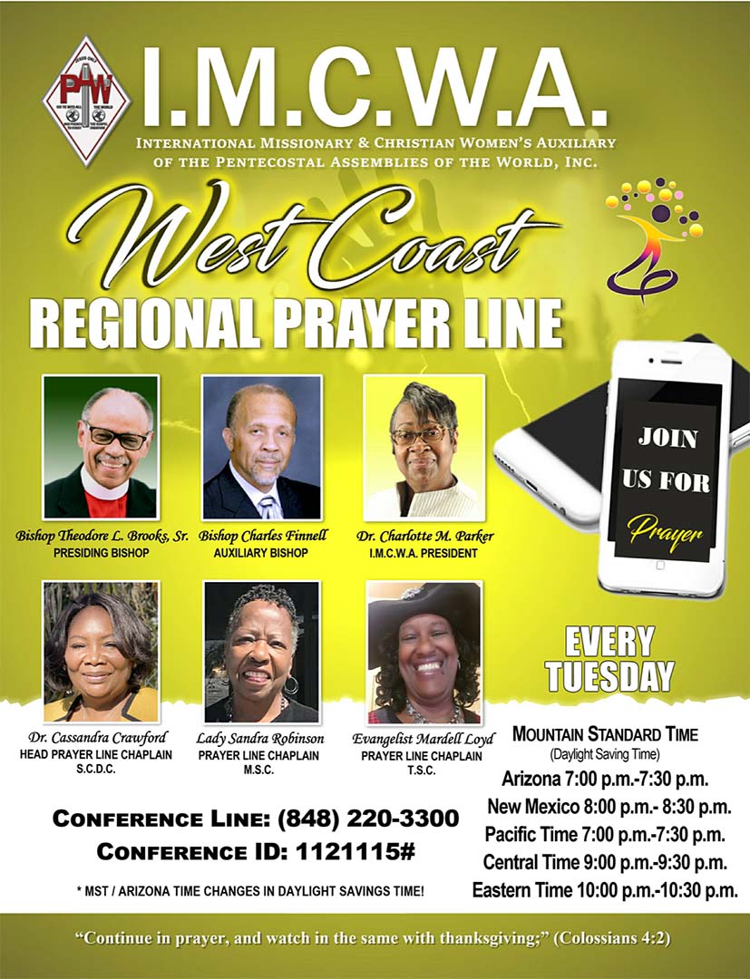 West Coast Regional Prayer Line – International Women's Ministry Auxiliary